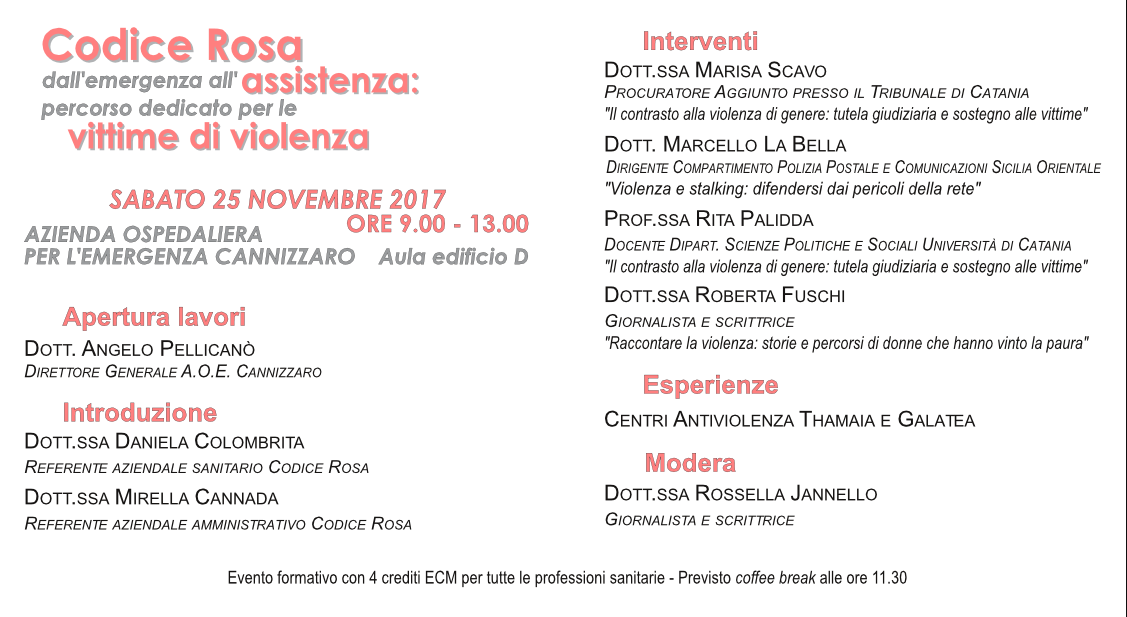 CATANIA - Al P.S. Cannizzaro arriva il Codice Rosa per le vittime di violenza – LiveUnict