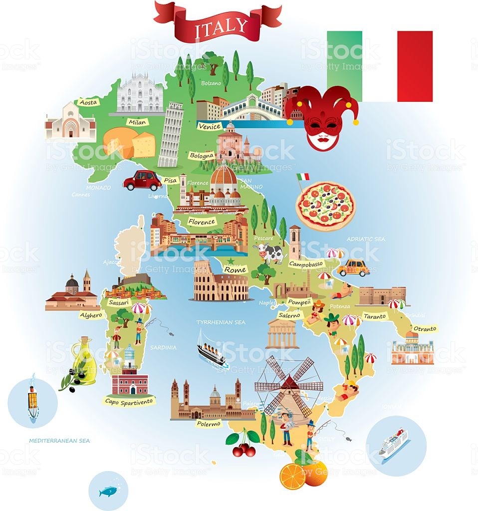 Cartoon map of ITALY – LiveUnict